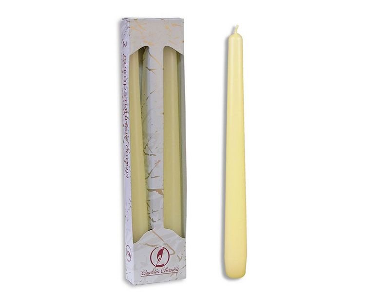 Свечи античные, слоновая кость, 2.3х25 см (упаковка 2 шт.)